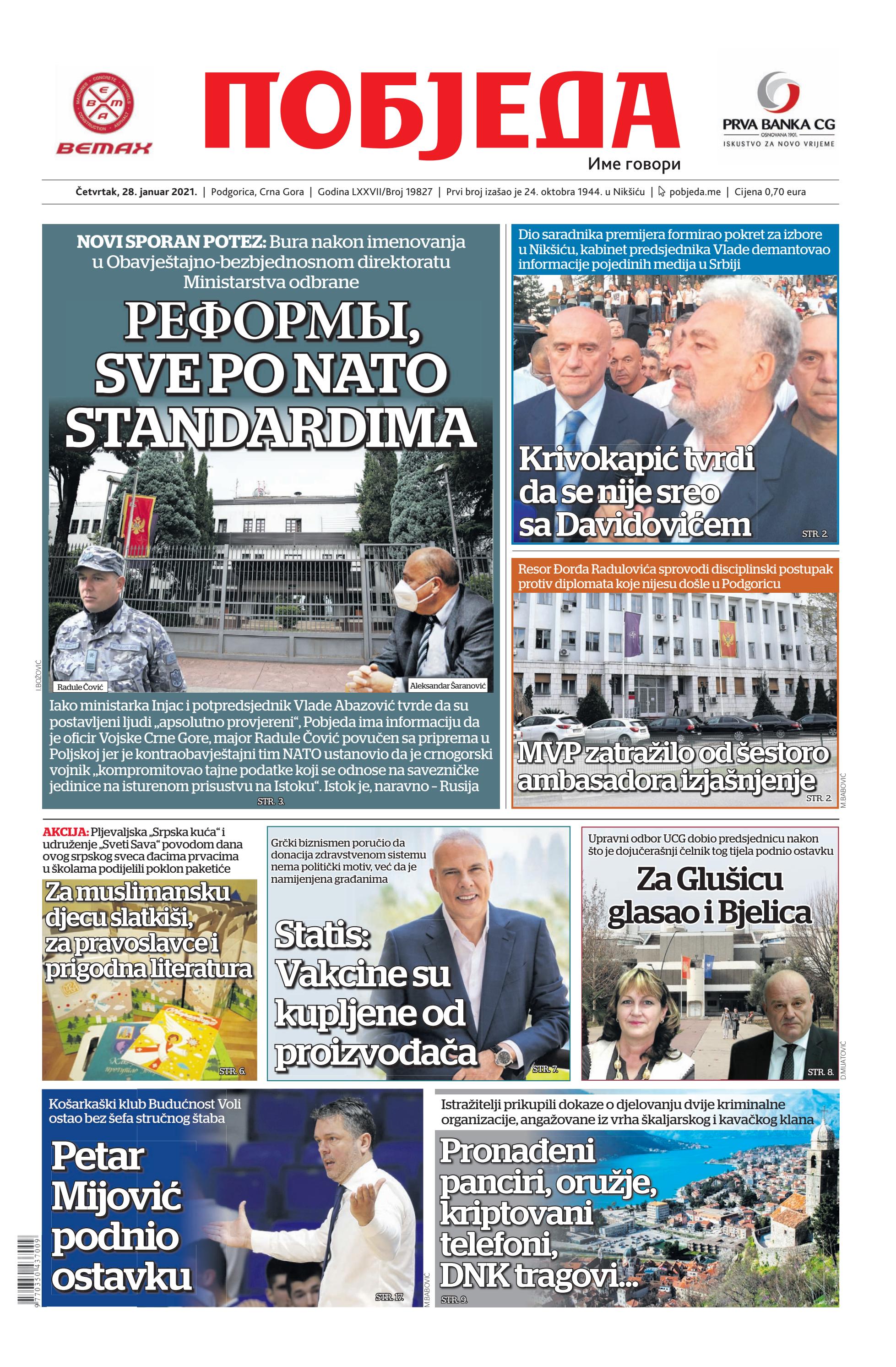 Dnevni list Pobjeda 28.01.2021. by Pobjeda - Issuu