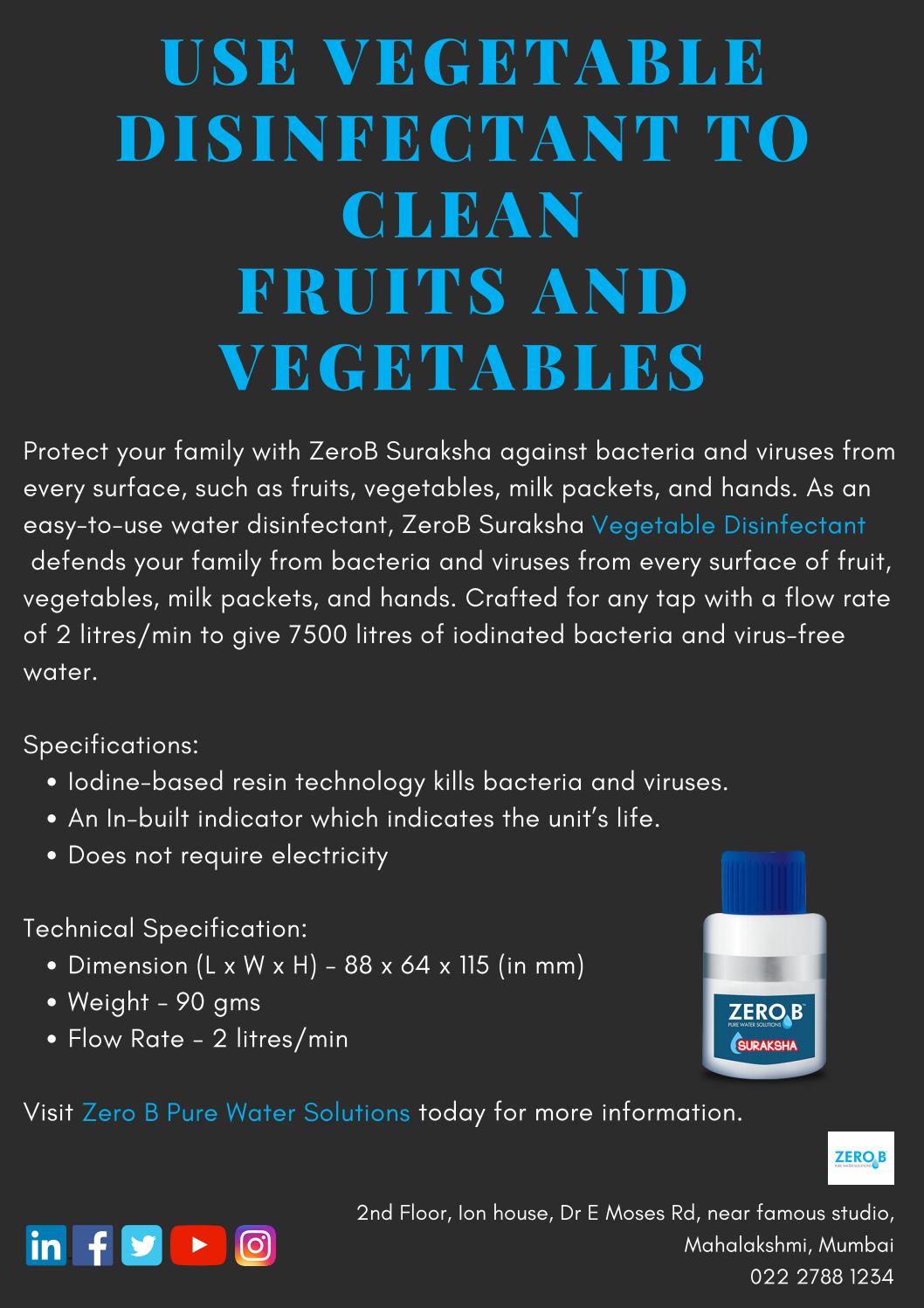 Use Vegetable Disinfectant to Clean Fruits and Vegetables by ZeroB ...