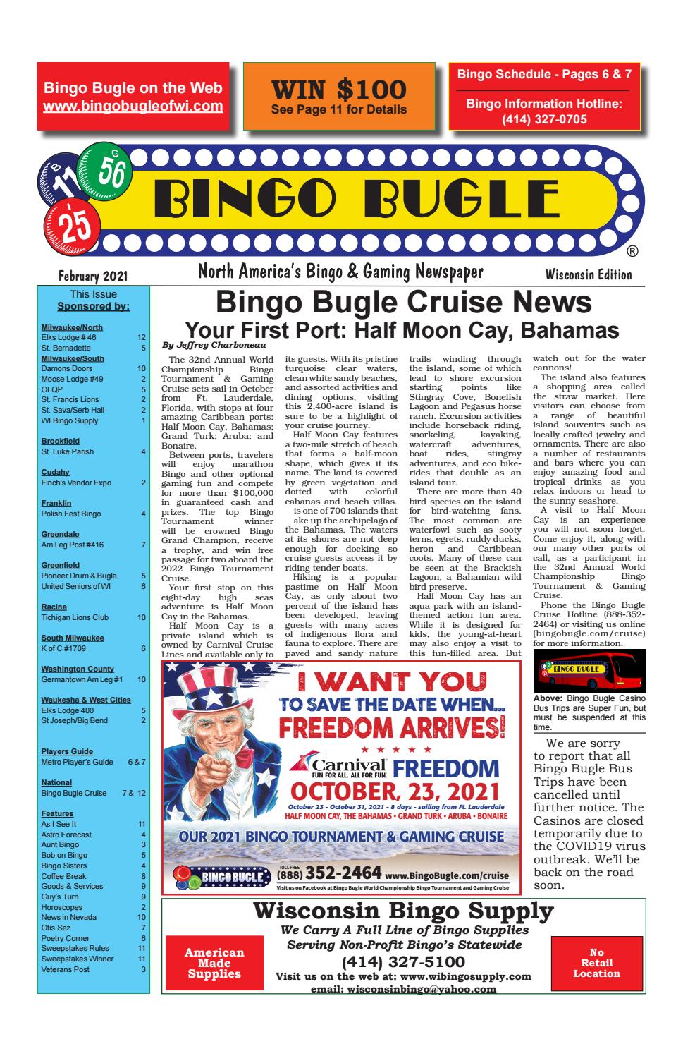 2021 February Bingo Bugle Wisconsin edition by Bingo Bugle of Wisconsin ...