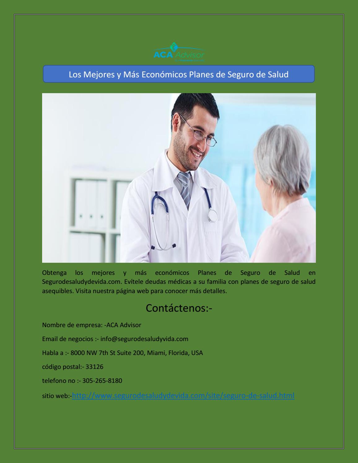 Los Mejores Y Más Económicos Planes De Seguro De Salud By Aca Advisor