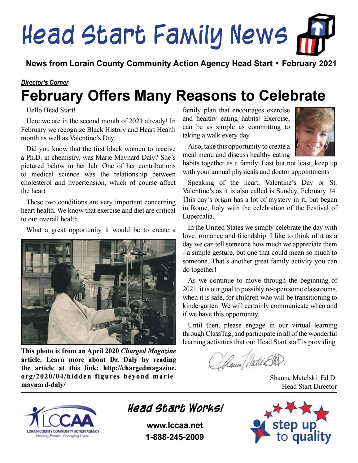 LCCAA February Head Start Family Newsletter by LCCAA - Issuu