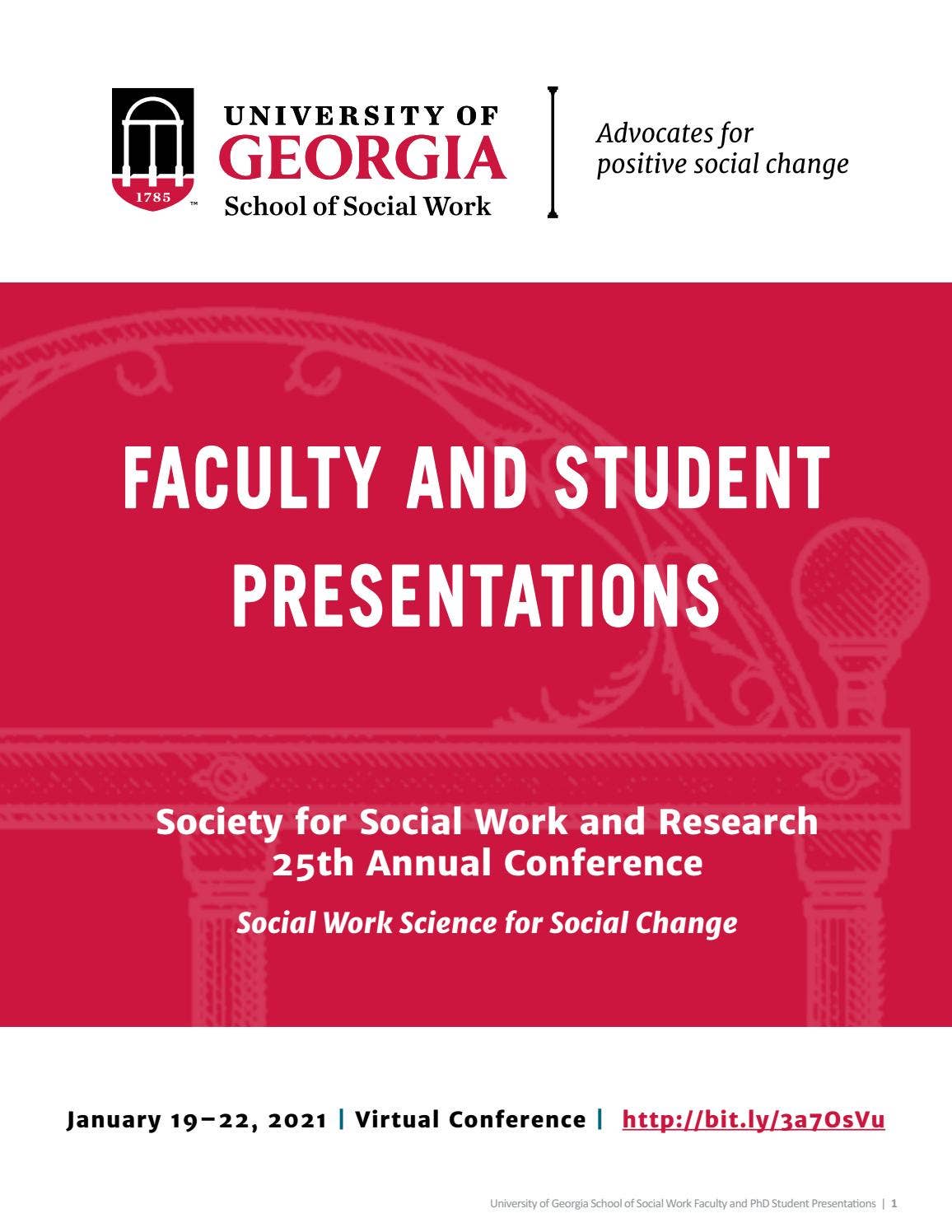 UGA School of Social Work 2021 SSWR Presentations by University of ...