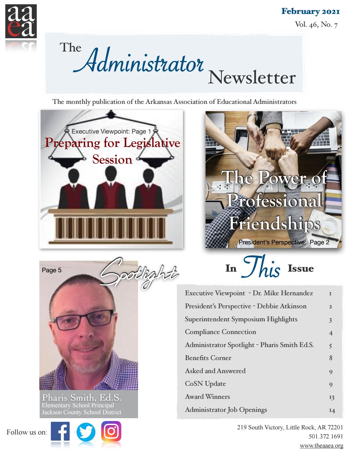 The Administrative Newsletter February 2021 Edition by theaaea - Issuu
