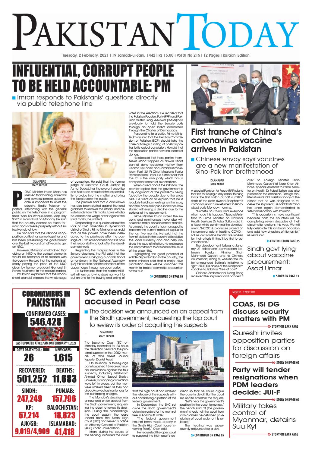 Epaper – February 2 KHI 2021 by Pakistan Today - Issuu