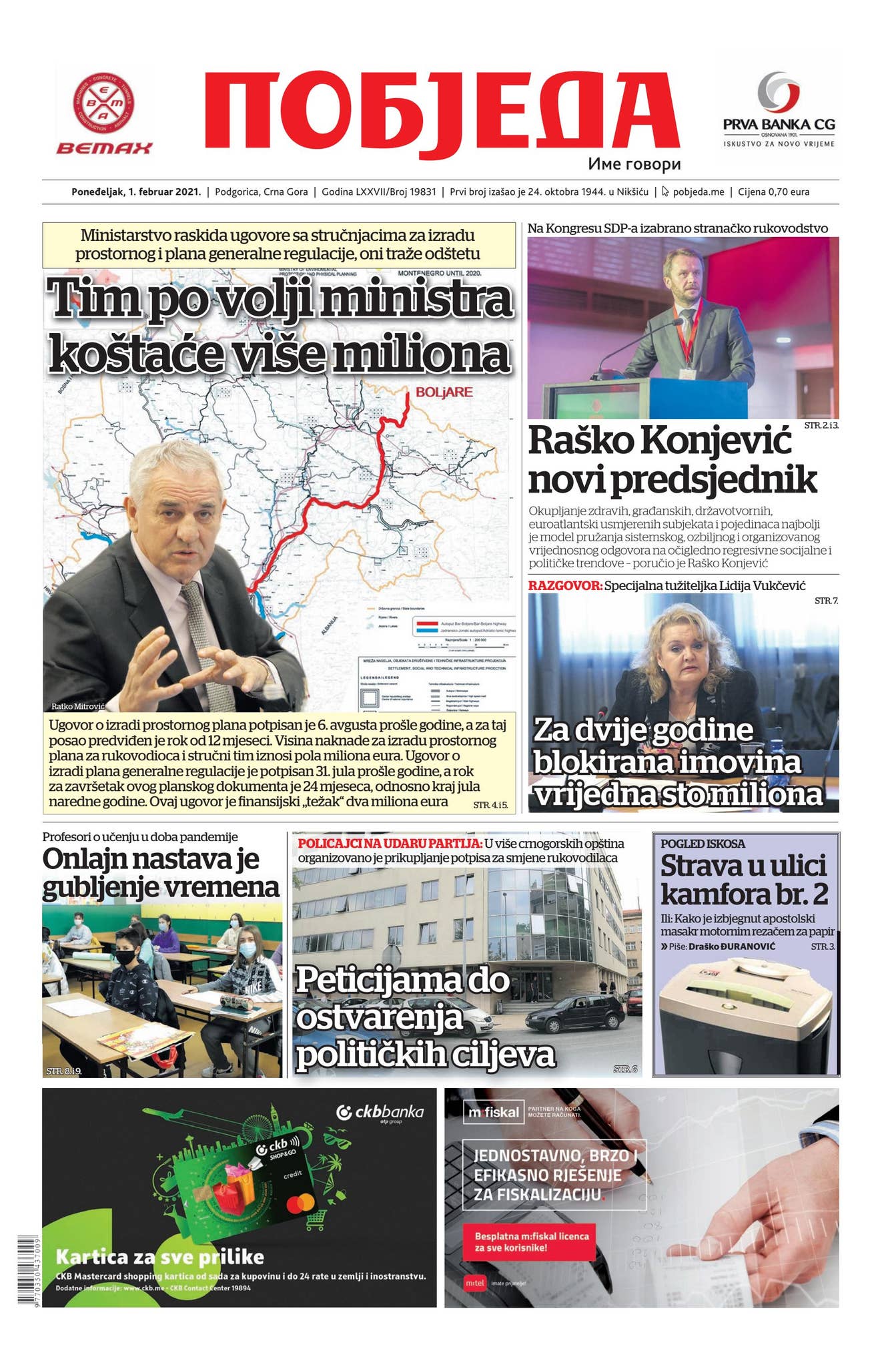 Dnevni list Pobjeda 01.02.2021. by Pobjeda - Issuu