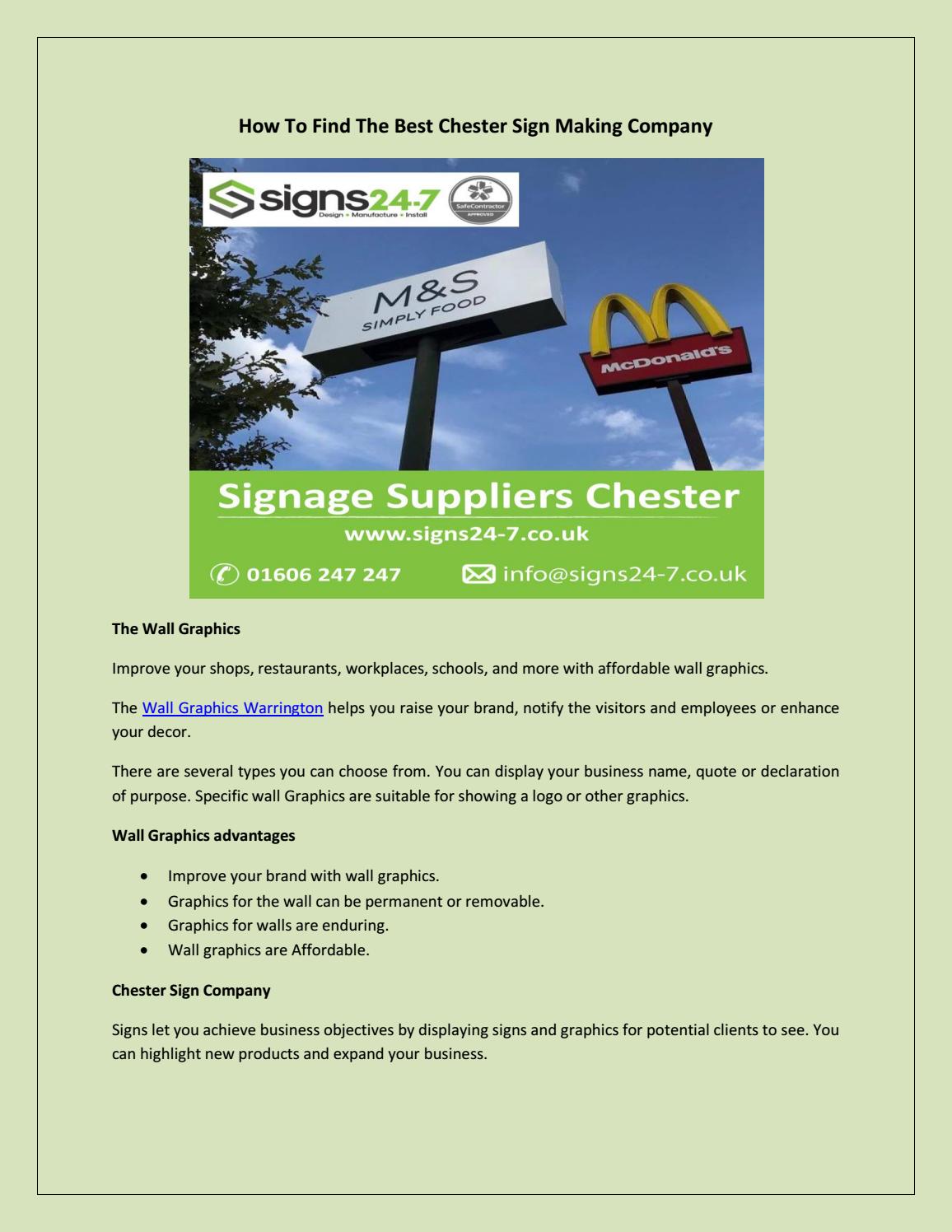 How To Find The Best Chester Sign Making Company by Signs 24-7 - Issuu