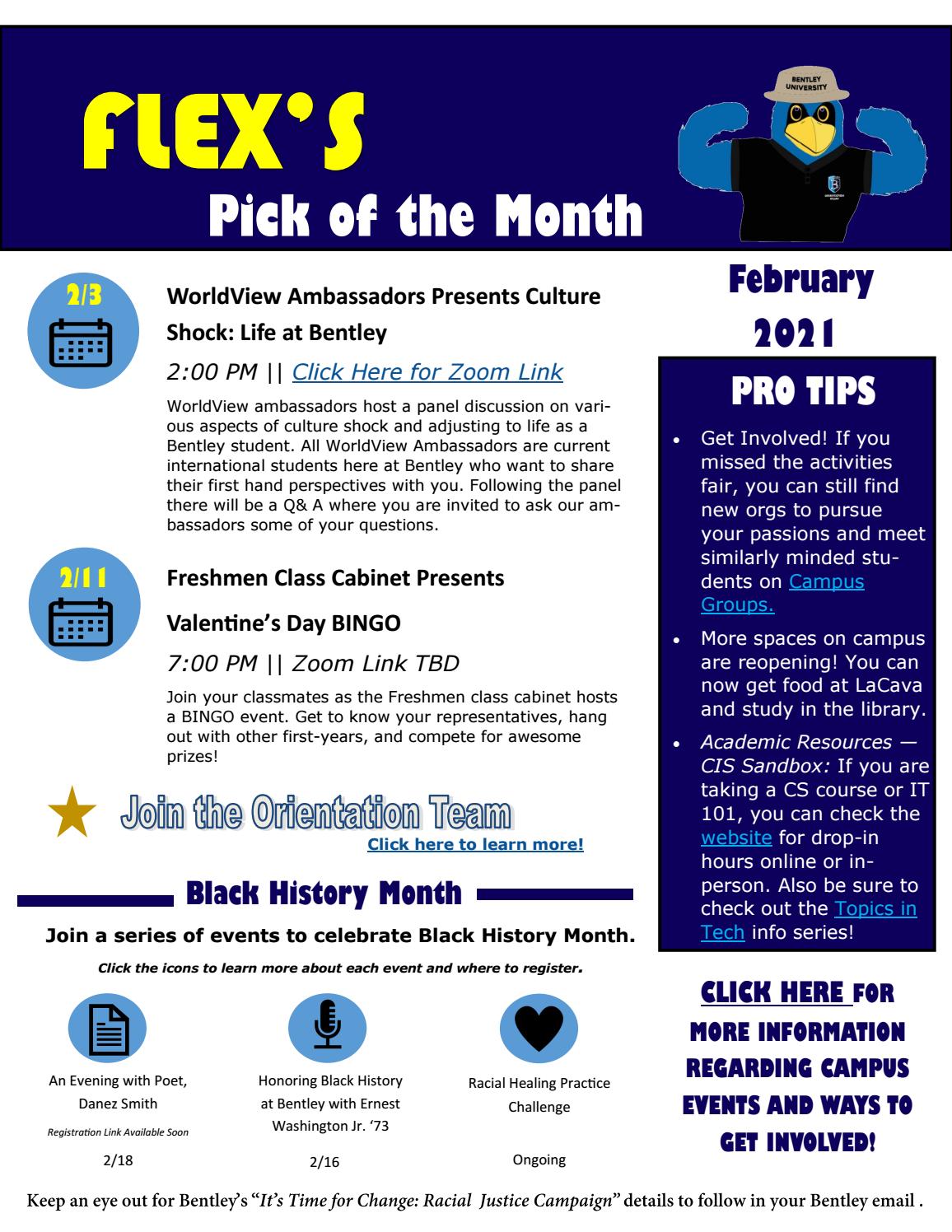 Flex's Pick Of The Month | February 2021 by Bentley University New ...