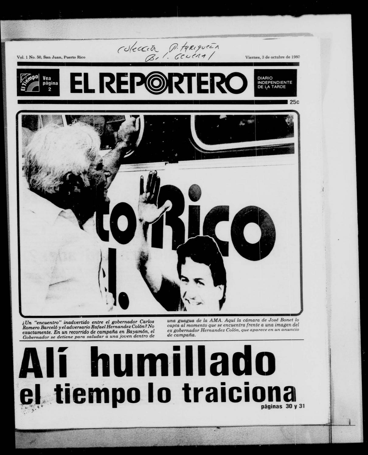 El Reportero (3 oct. 1980) by La Colección Puertorriqueña - Issuu