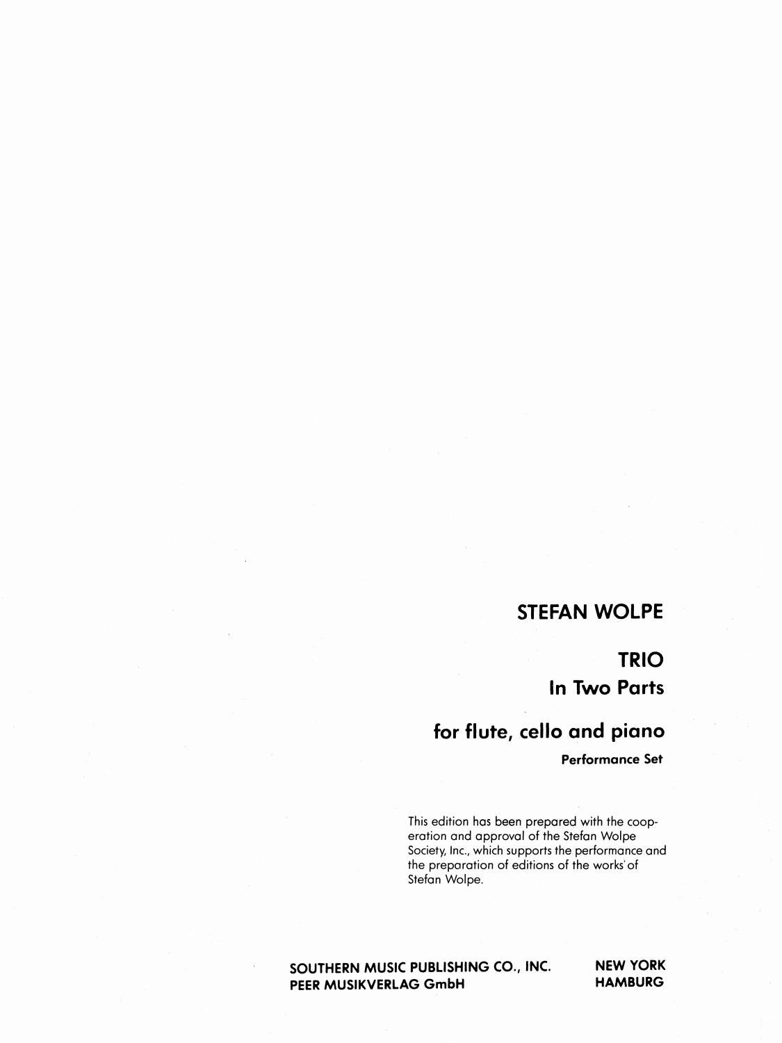 Wolpe - Trio in Two Parts (sample pages) by Peermusic Classical - Issuu