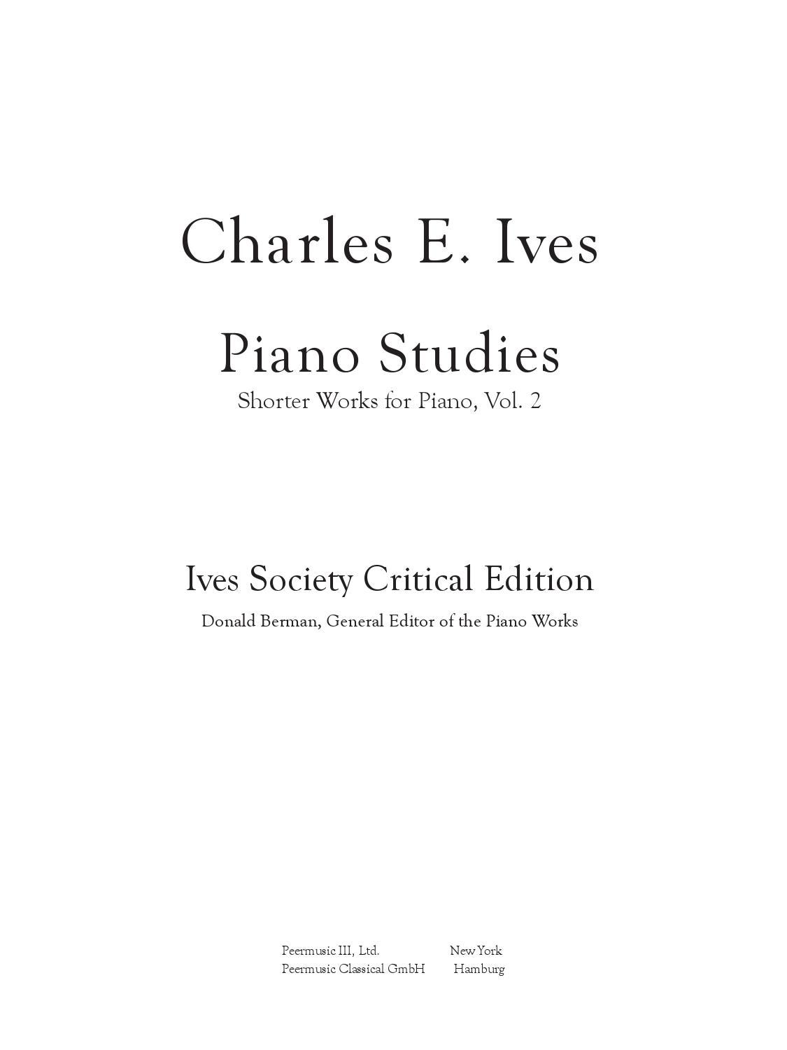 Ives - Piano Studies (sample pages) by Peermusic Classical - Issuu