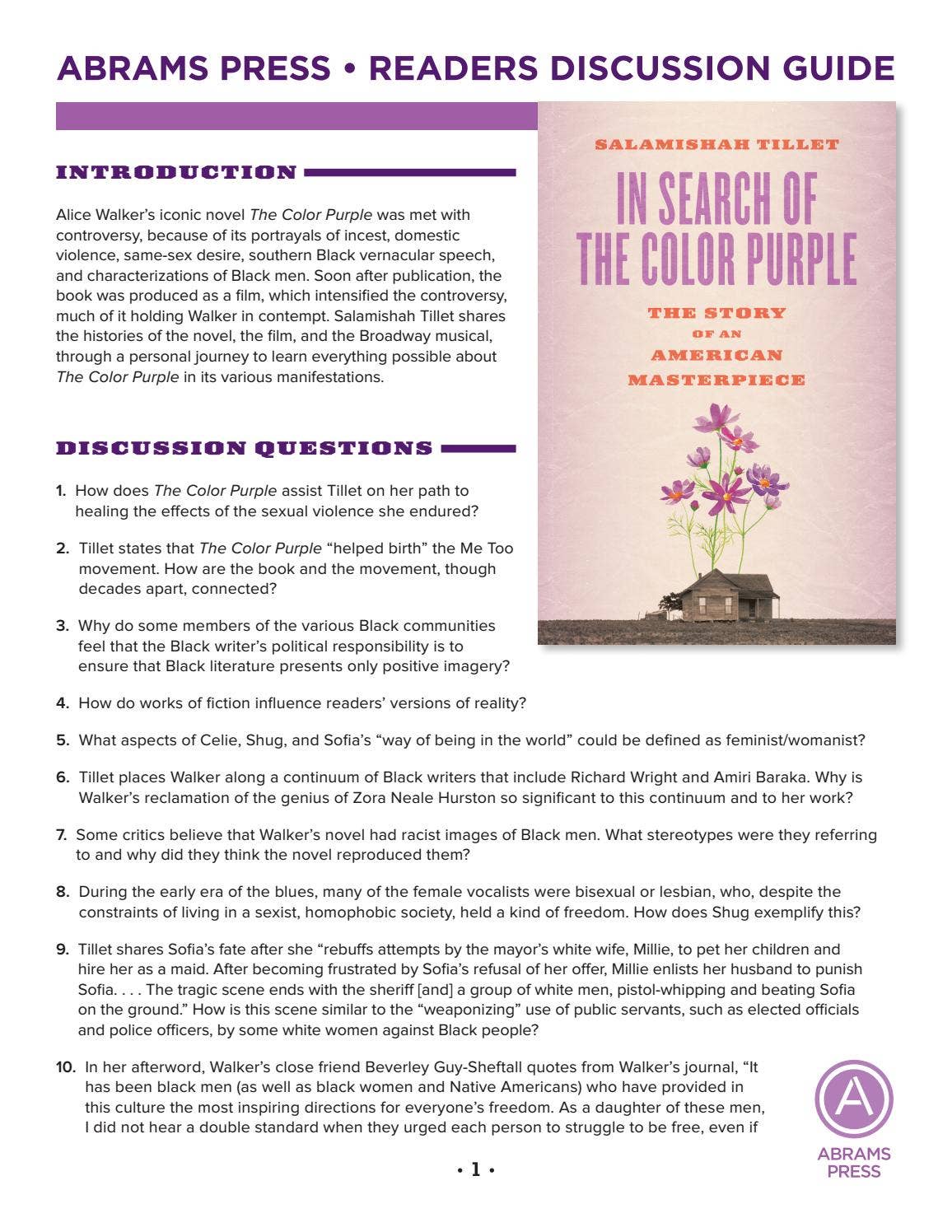 In Search of the Color Purple Discussion Guide by ABRAMS - Issuu