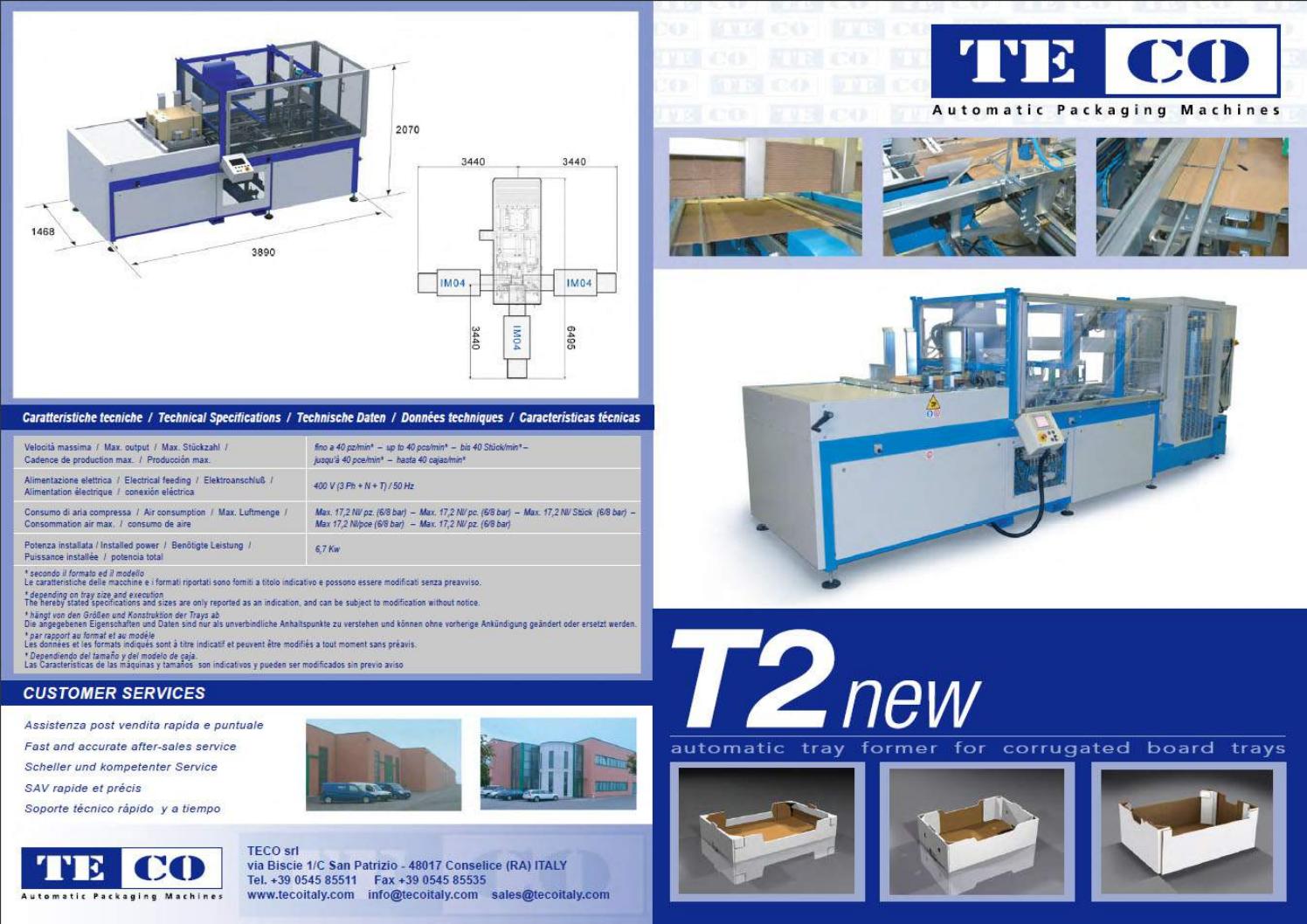 T2N, automatic former for folding and gluing corrugated board trays ...
