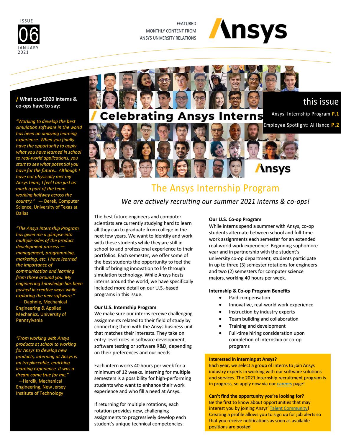 Ansys University Relations newsletter January 2021 by PITT | SWANSON ...
