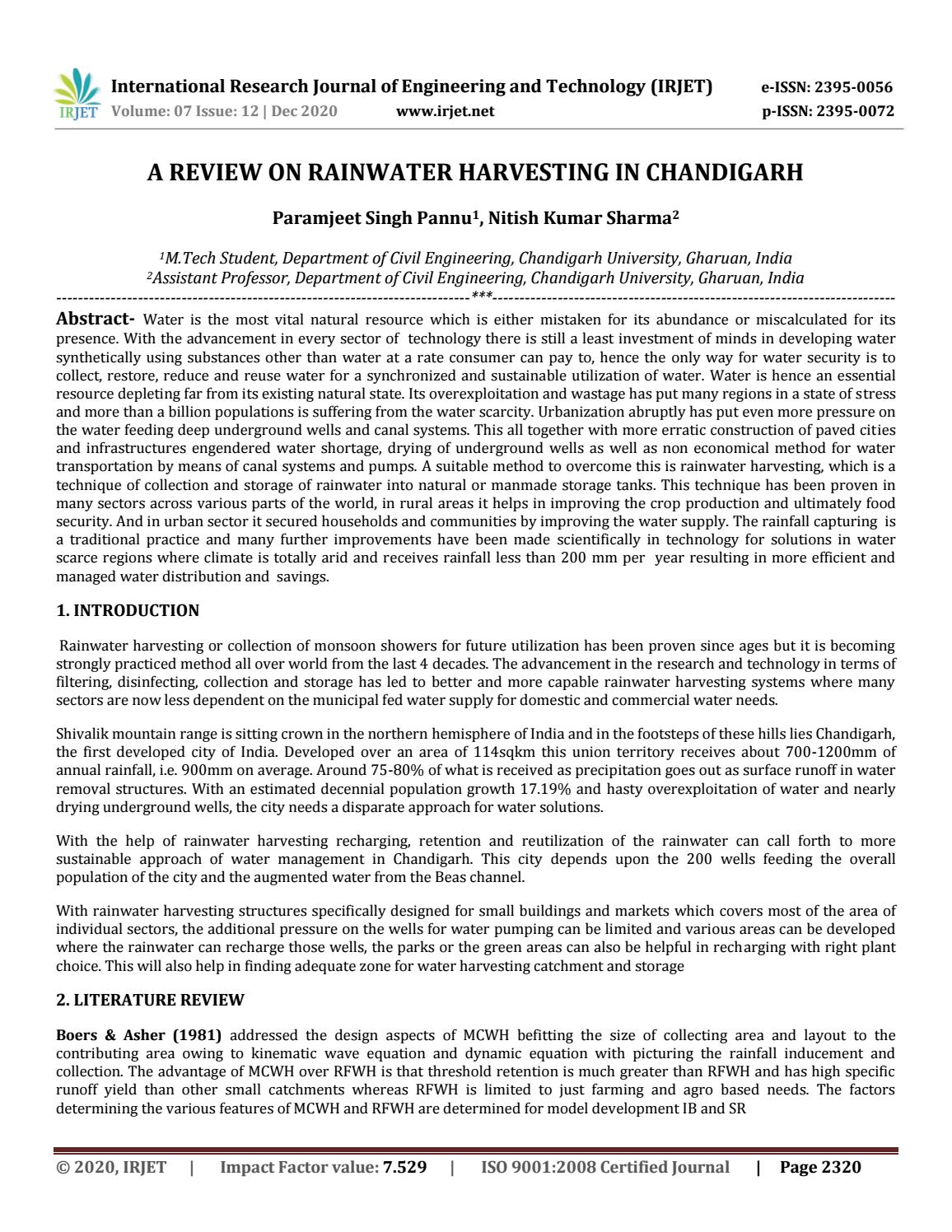 Rain Water Harvesting Methods Pdf