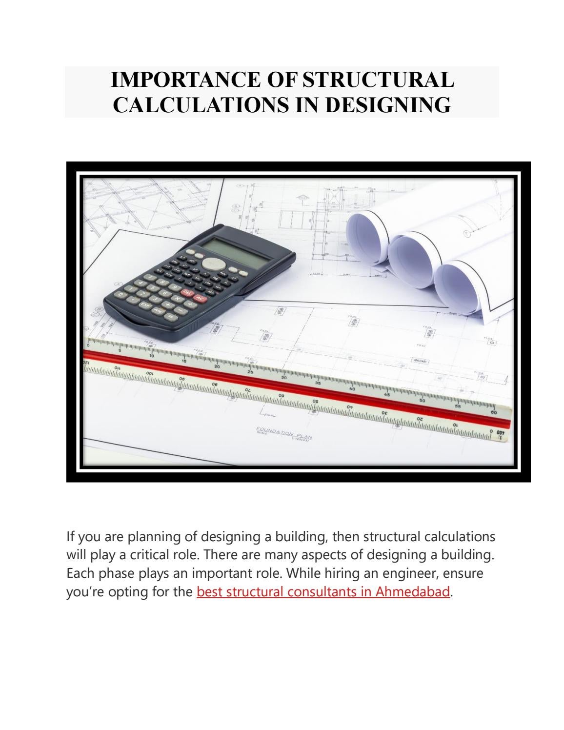 Importance of Structural Calculations in Designing by ...