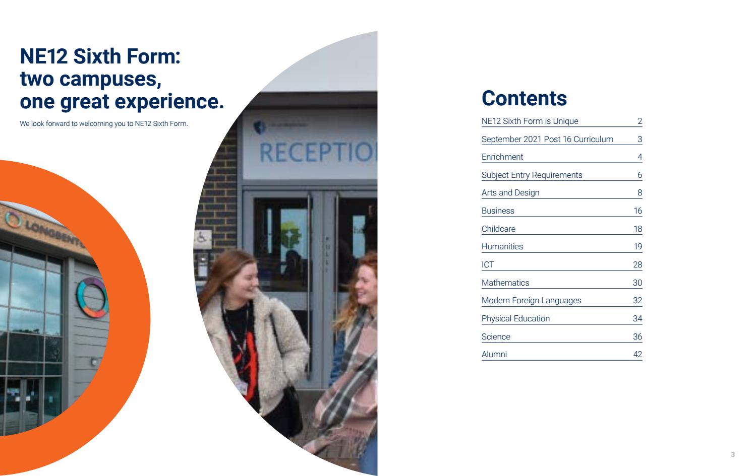 NE12 Sixth Form Prospectus 2021 by Schudio - Issuu