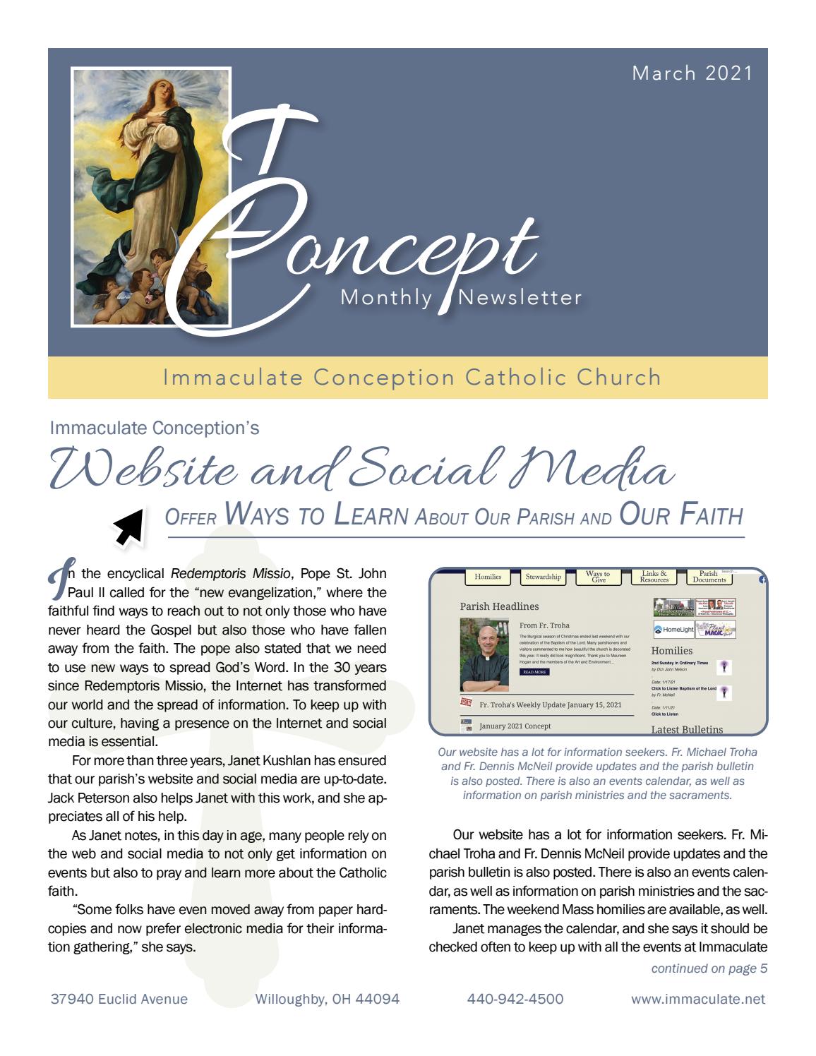 Immaculate Conception Catholic Church Newsletter — February 2021 by ...