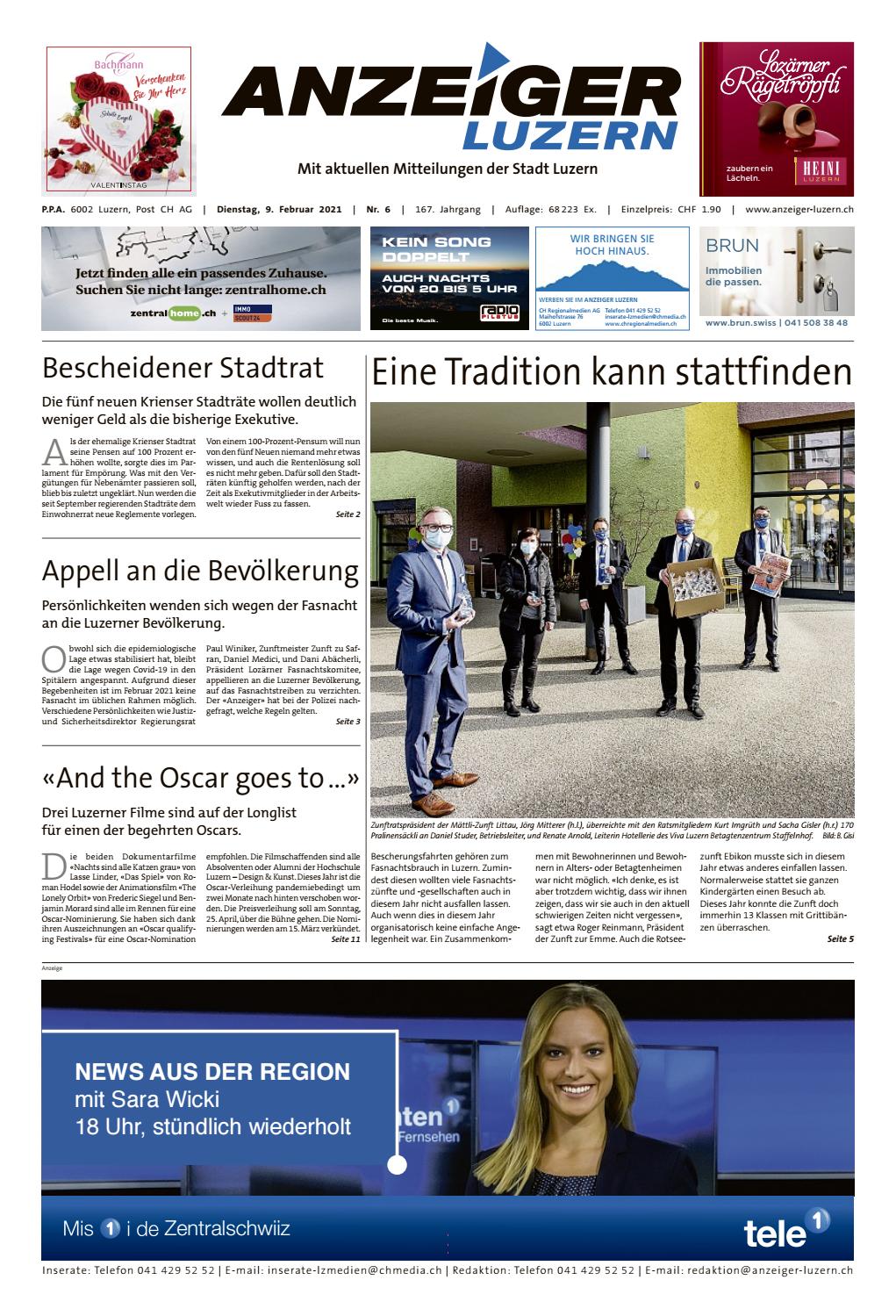 Anzeiger Luzern 06 / 09.02.2021 by Anzeiger-Luzern - Issuu