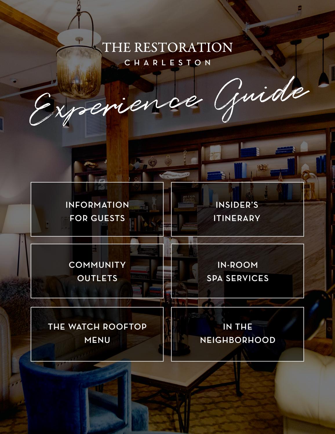 The Restoration Experience Guide by The Restoration Hotel - Issuu