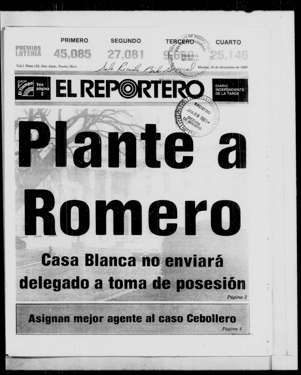 El Reportero (30 dic. 1980) by La Colección Puertorriqueña - Issuu