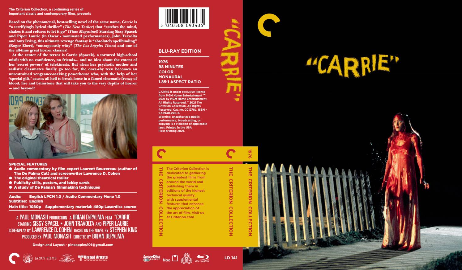 Carrie - Criterion Collection Laserdisc Preservation by Dave Simkiss ...
