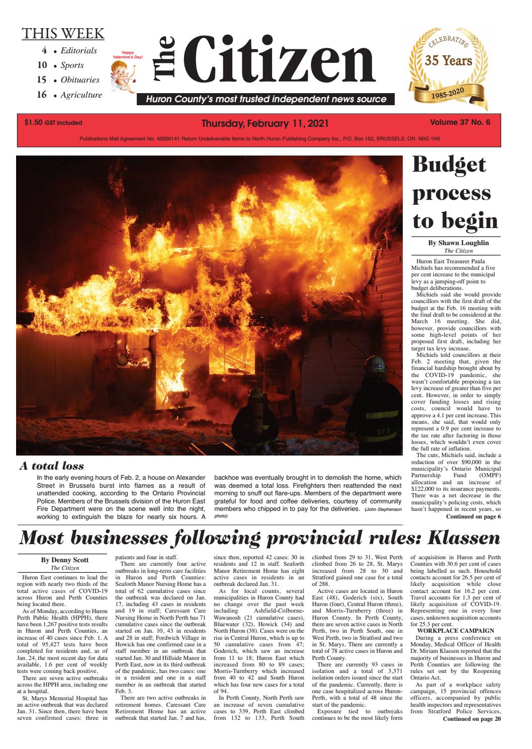 The Citizen - Feb. 11, 2021 by North Huron Publishing Company Ltd. - Issuu