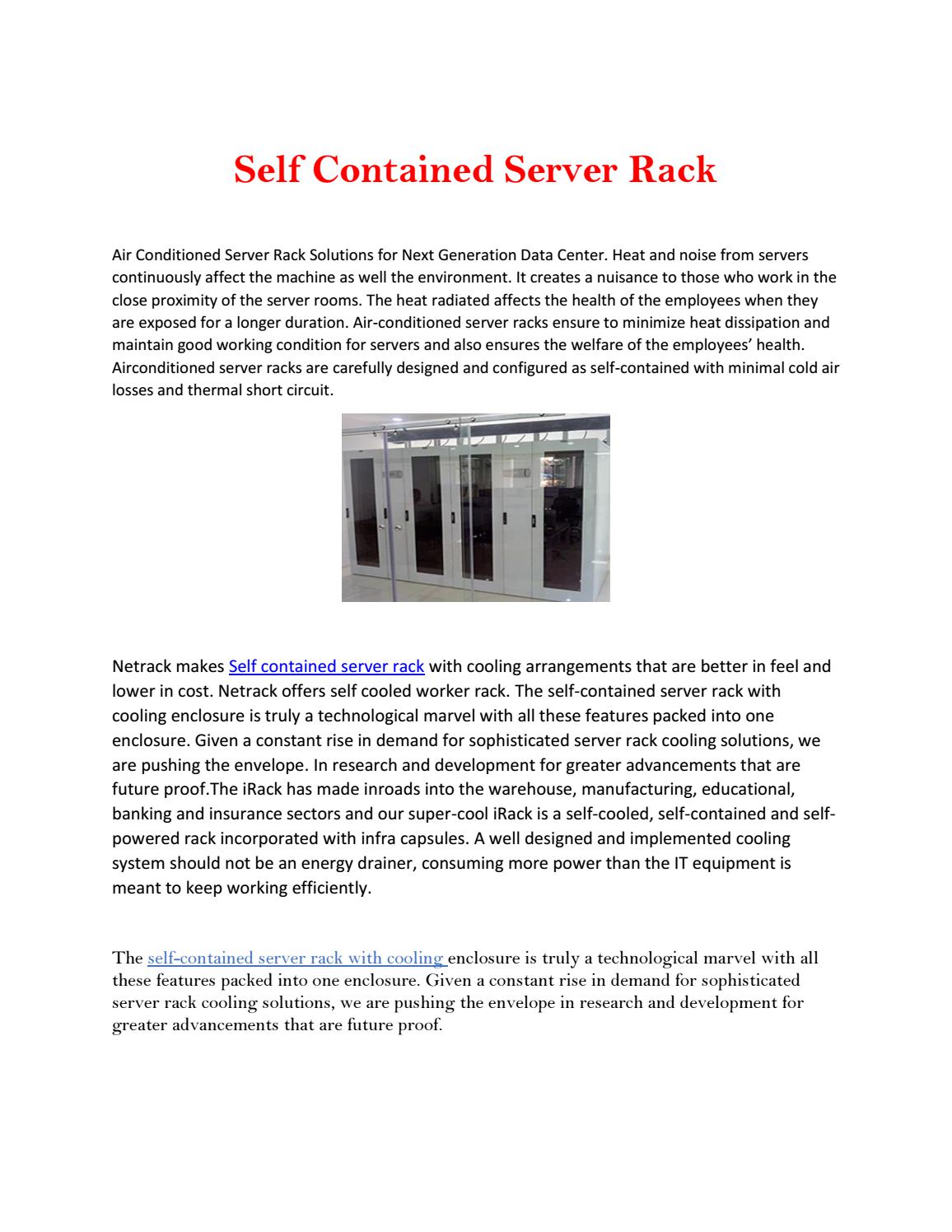 self contained server rack with cooling by air conditioned server racks ...