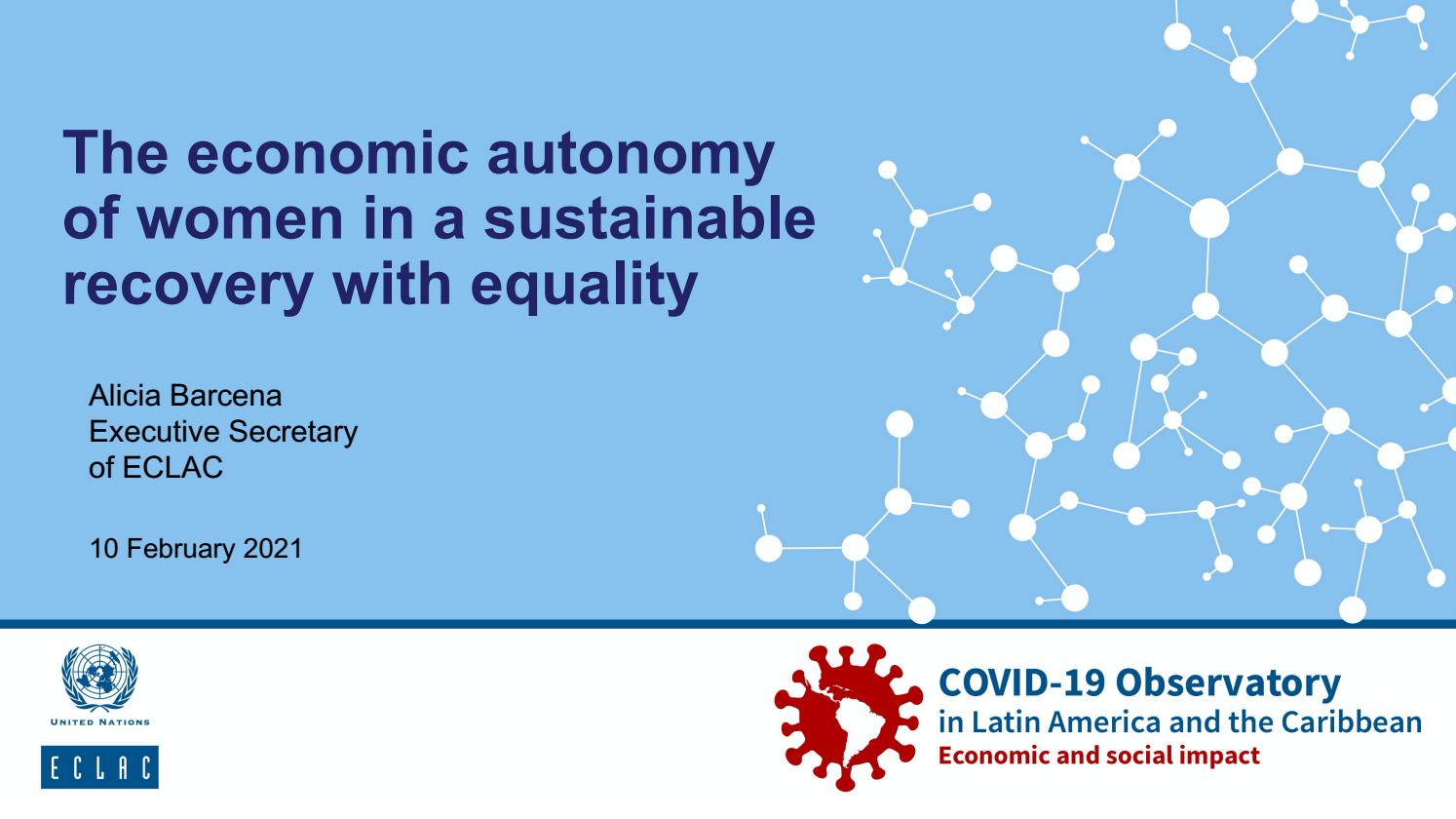 Presentation The economic autonomy of women in a sustainable recovery ...