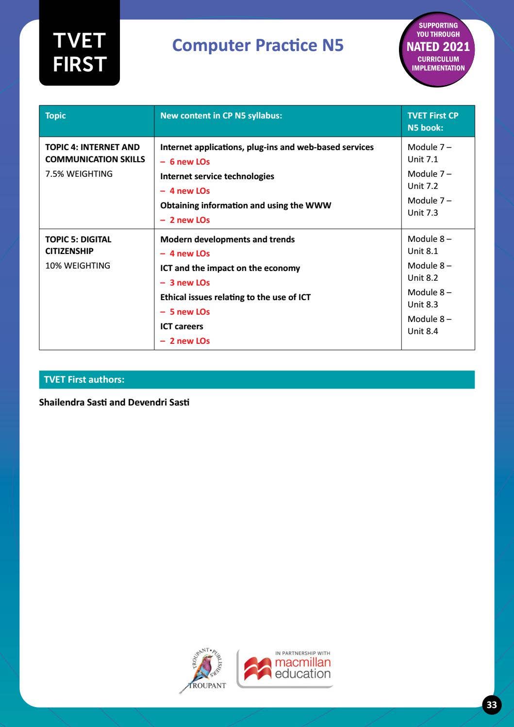 New Nated ENGINEERING Curriculum Comparison Grid by Macmillan Education ...