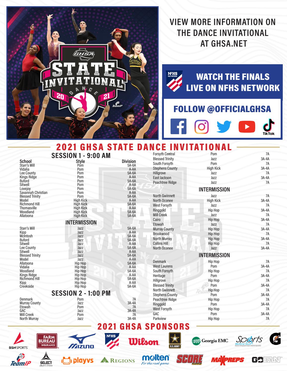 2021 GHSA Dance State Invitational by Georgia High School Association ...