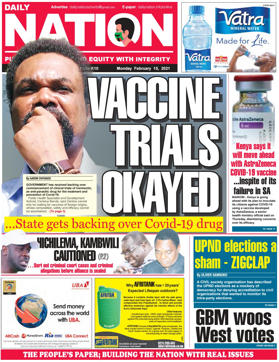 DAILY NATION Monday February 15, 2021 by dailynation - Issuu