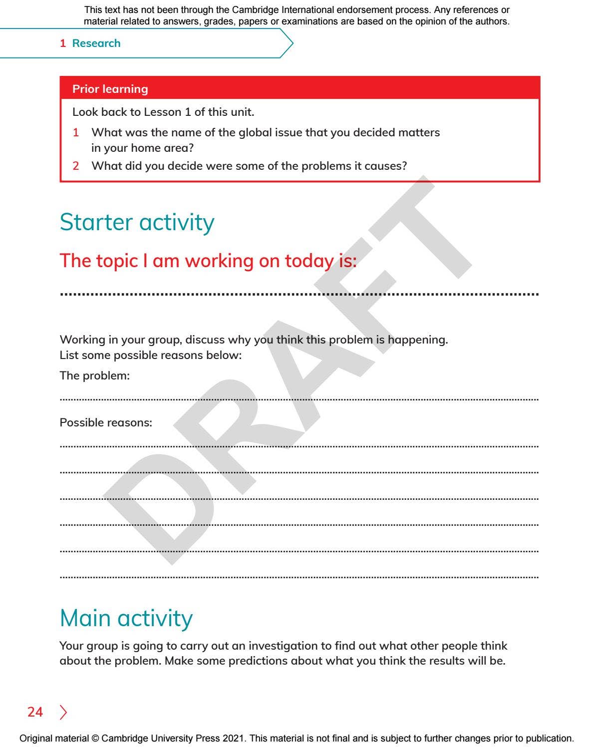 PRIMARY Global Perspectives Sample by Cambridge International Education ...