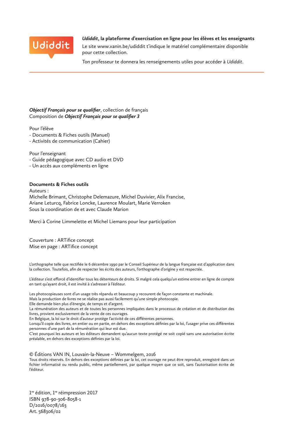 Objectif français pour se qualifier 3 - Documents & fiches outils ...