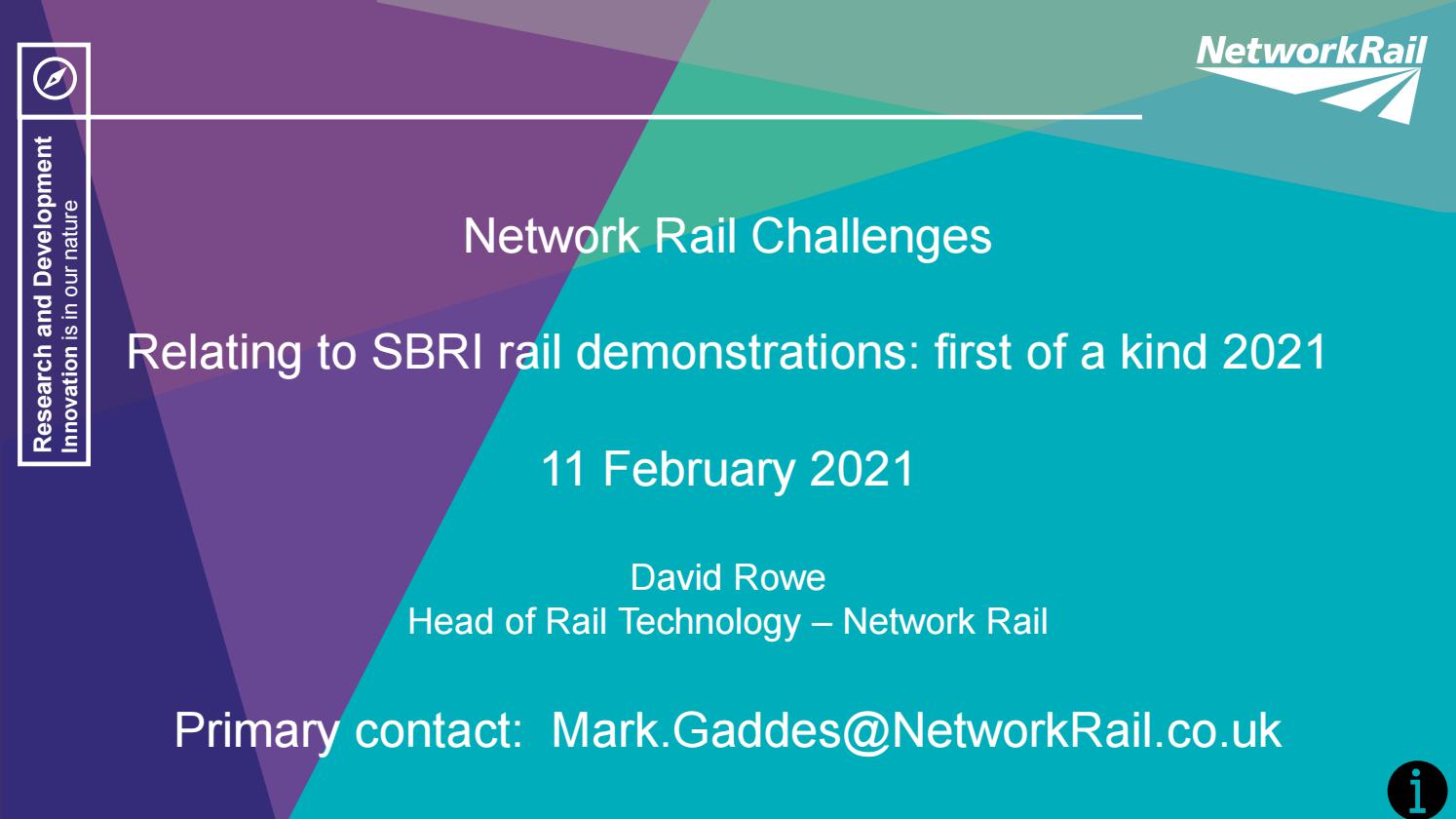 Network Rail FOAK21 Challenge Statements by Railway Industry ...