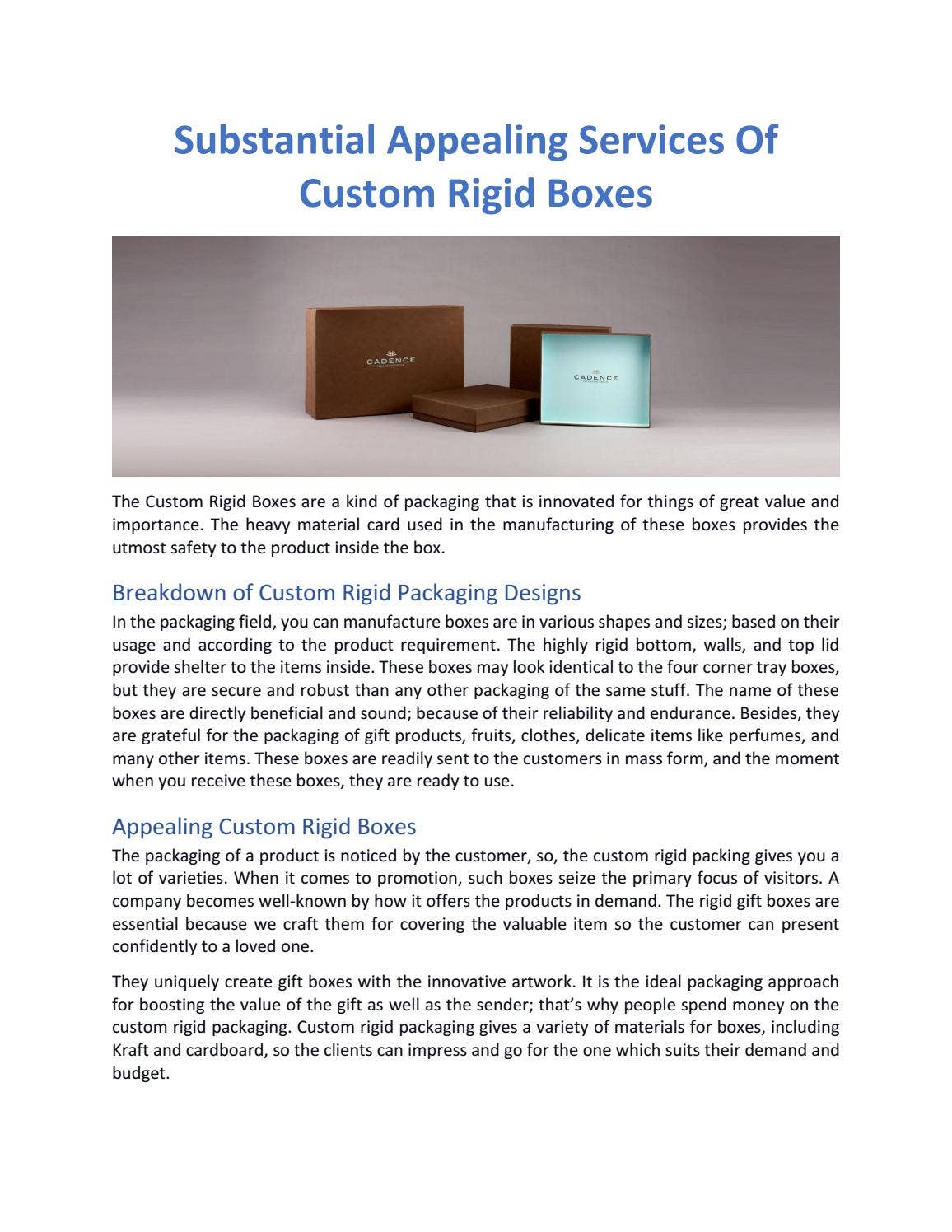 Substantial Appealing Services Of Custom Rigid Boxes by Craig Martin ...