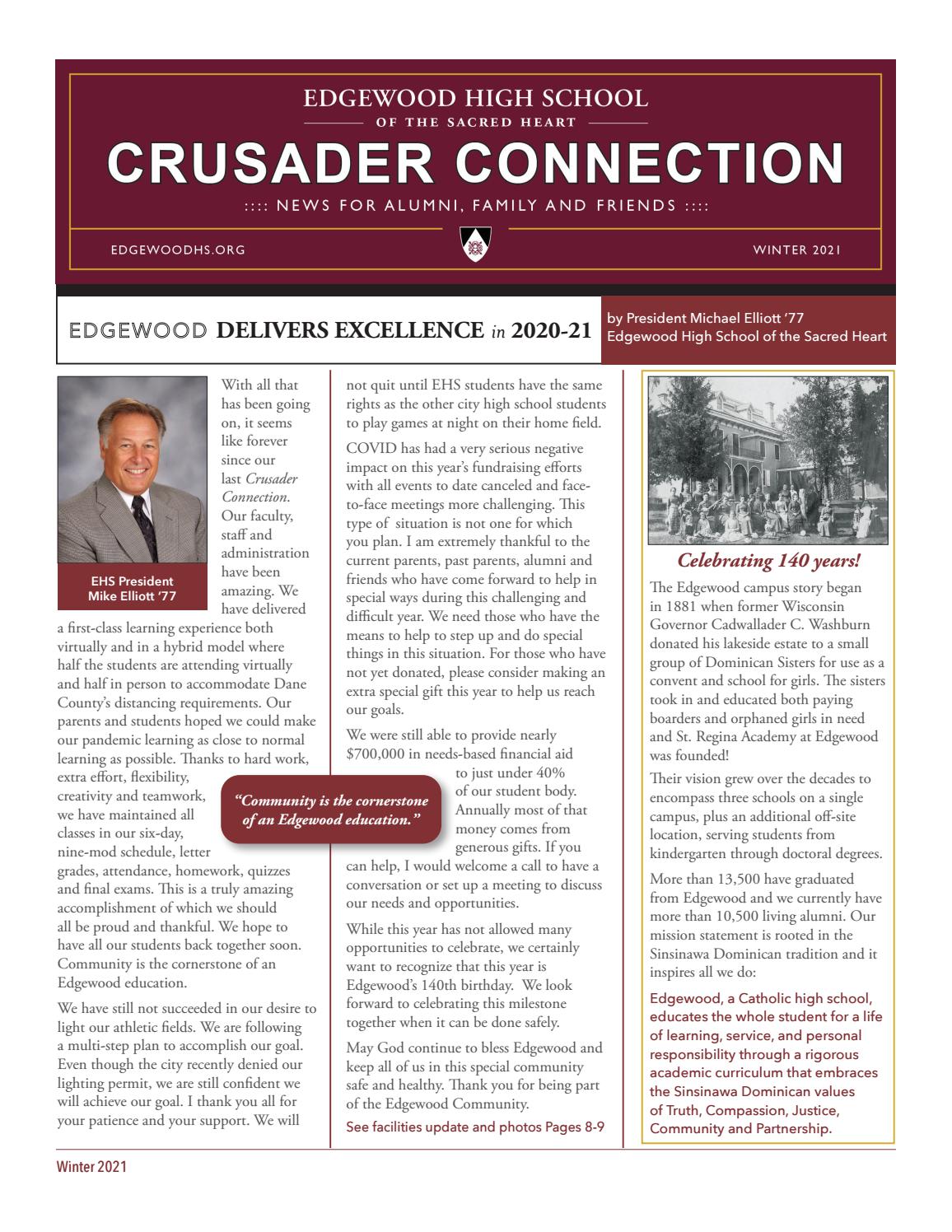 Crusader Connection Winter 2021 by Edgewood High School - Issuu