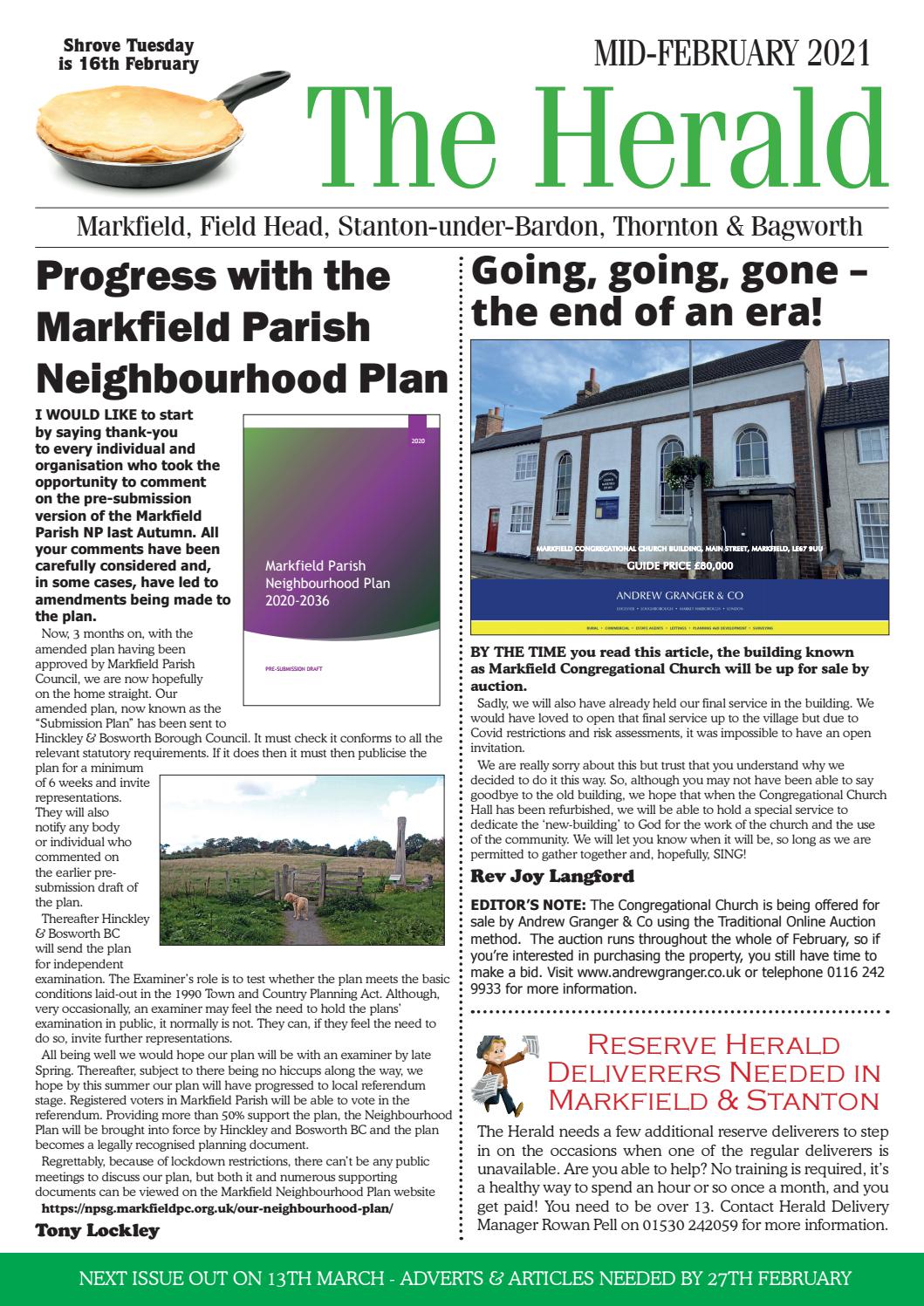 FEBRUARY 2021 HERALD MAGAZINE ONLINE by Michael Wilkinson - Issuu