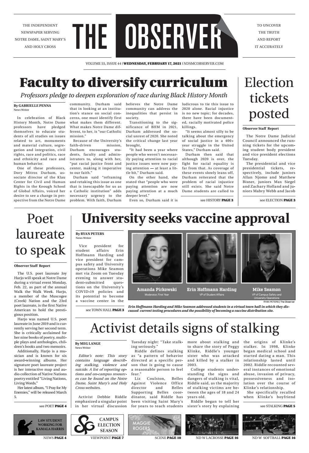 Print Edition of The Observer for Wednesday, February 17, 2021 by The ...