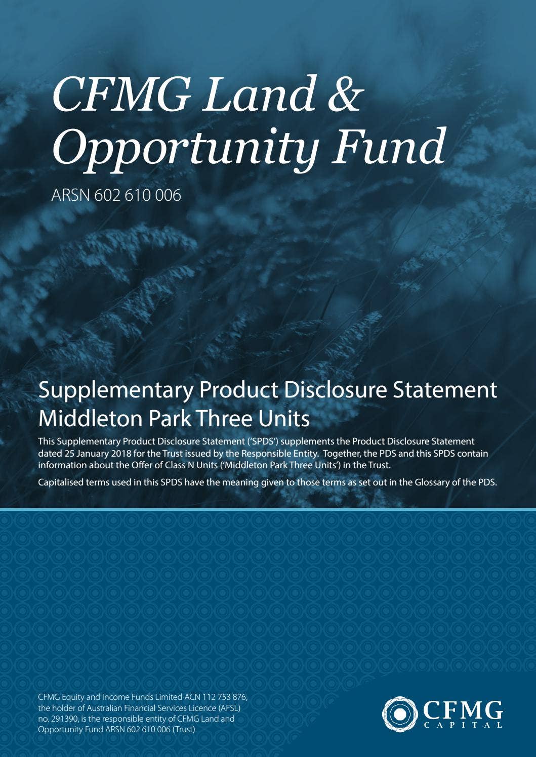 Middleton Park III - Land & Opportunity Fund SPDS by CFMG_Capital - Issuu