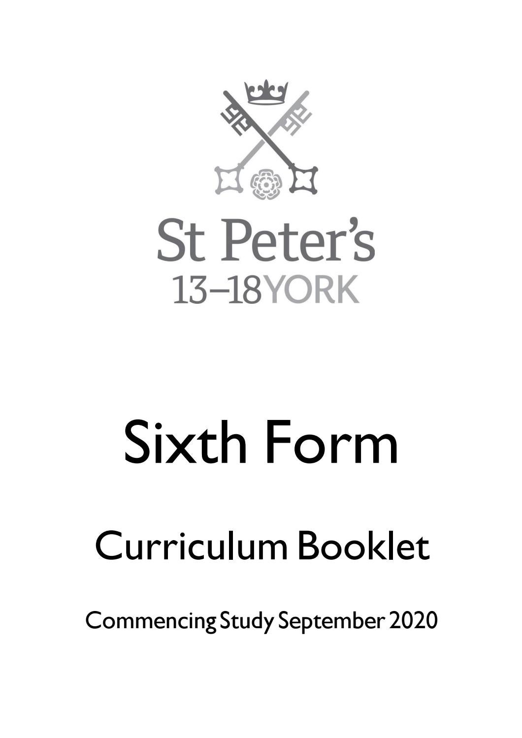 Sixth Form Subjects by StPetersYork - Issuu