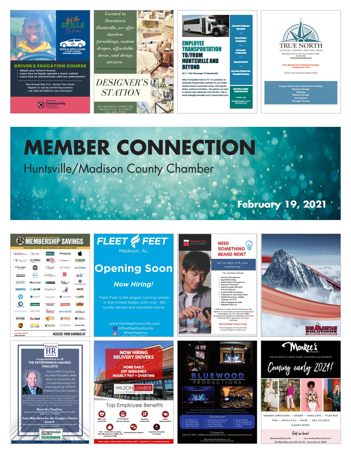 Member Connection, Feb. 19, 2021 by Huntsville/Madison County Chamber ...