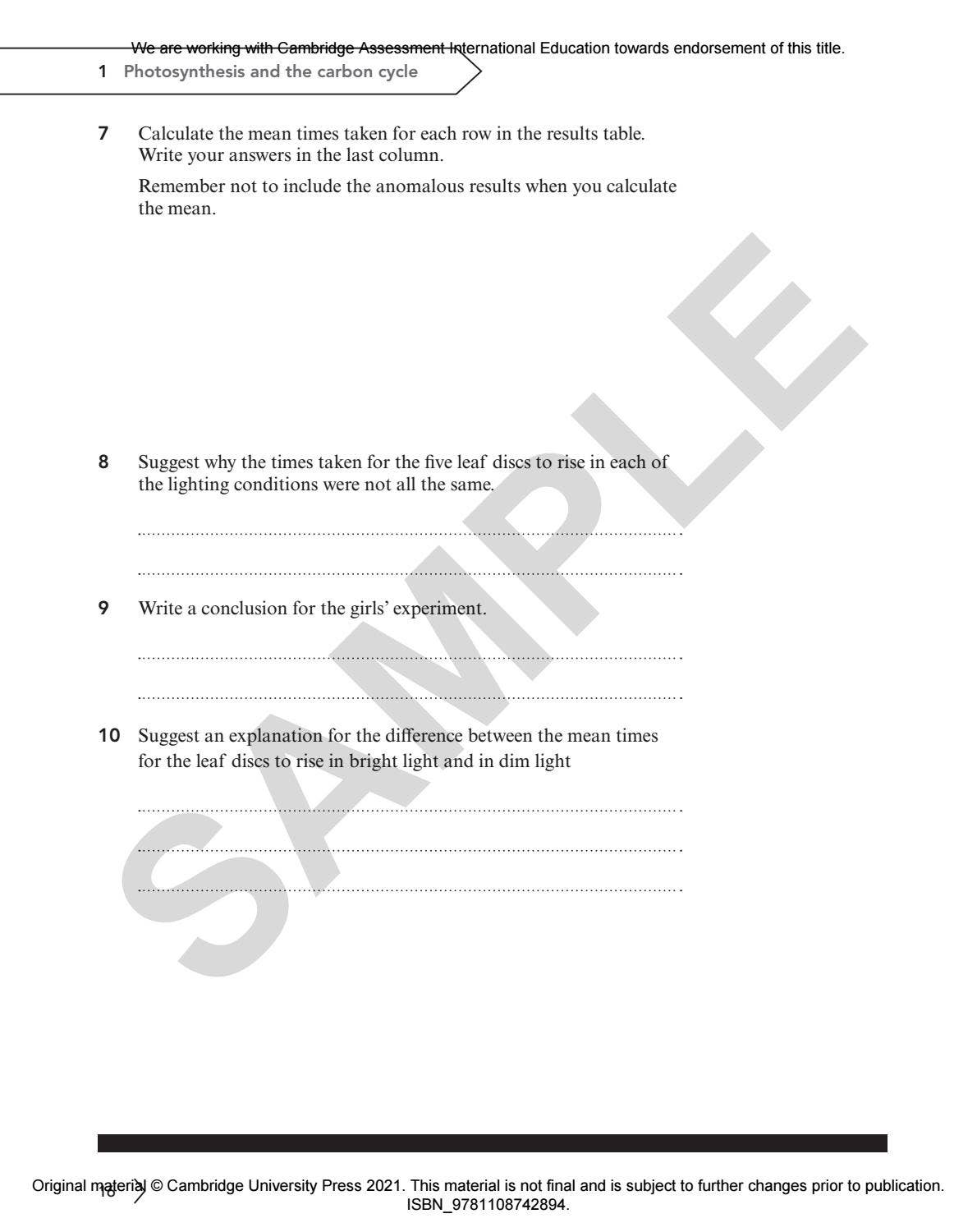 Lower Secondary Science WORKBOOK 9 by Cambridge International Education ...