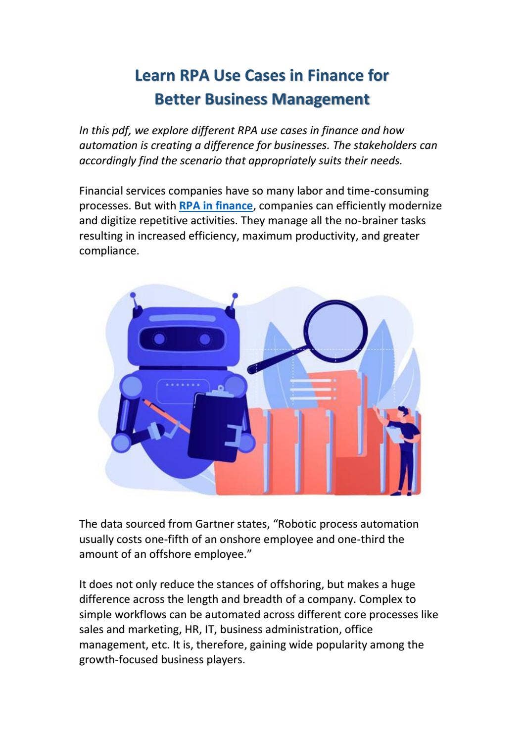 Learn RPA Use Cases in Finance for Better Business Management by ...