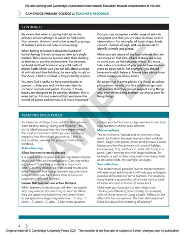 Primary Science Teacher’s Resource 2 Sample by Cambridge International ...
