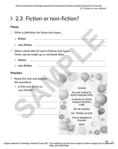 Primary English Workbook 3 Sample by Cambridge International Education ...