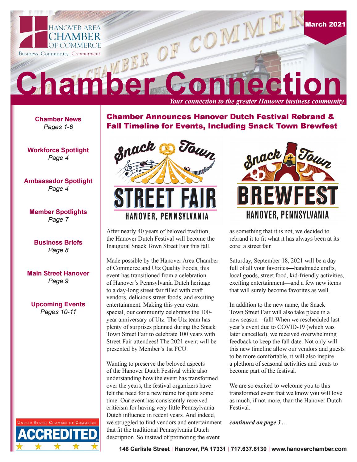 March 2021 Chamber Connection Newsletter by Hanover Area Chamber of ...