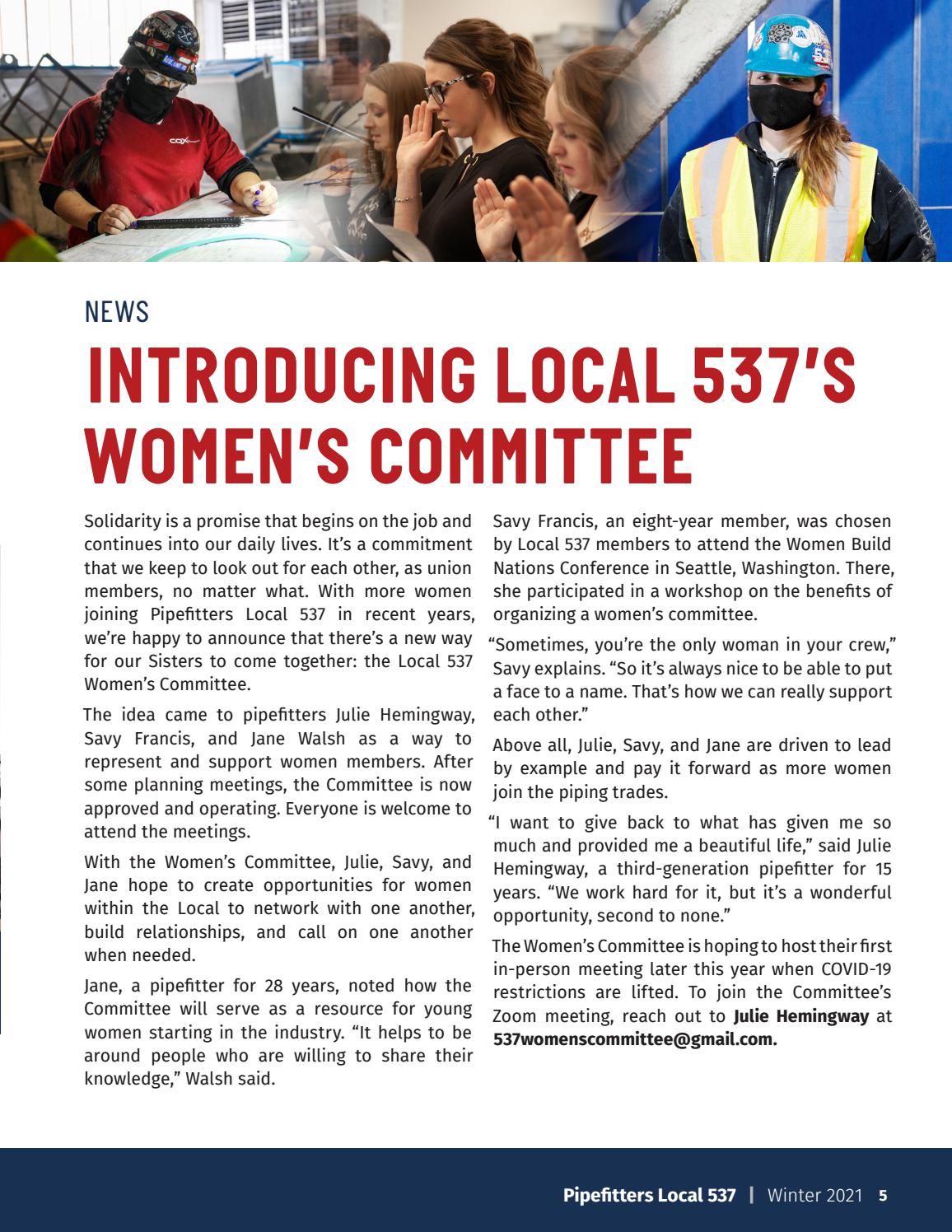 Pipefitters Local 537 Winter 2021 Newsletter by Pipefitters 537 - Issuu