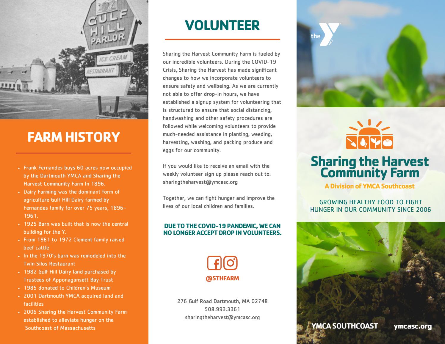 Sharing the Harvest Community Farm Trifold - 2021 by YMCA SOUTHCOAST ...