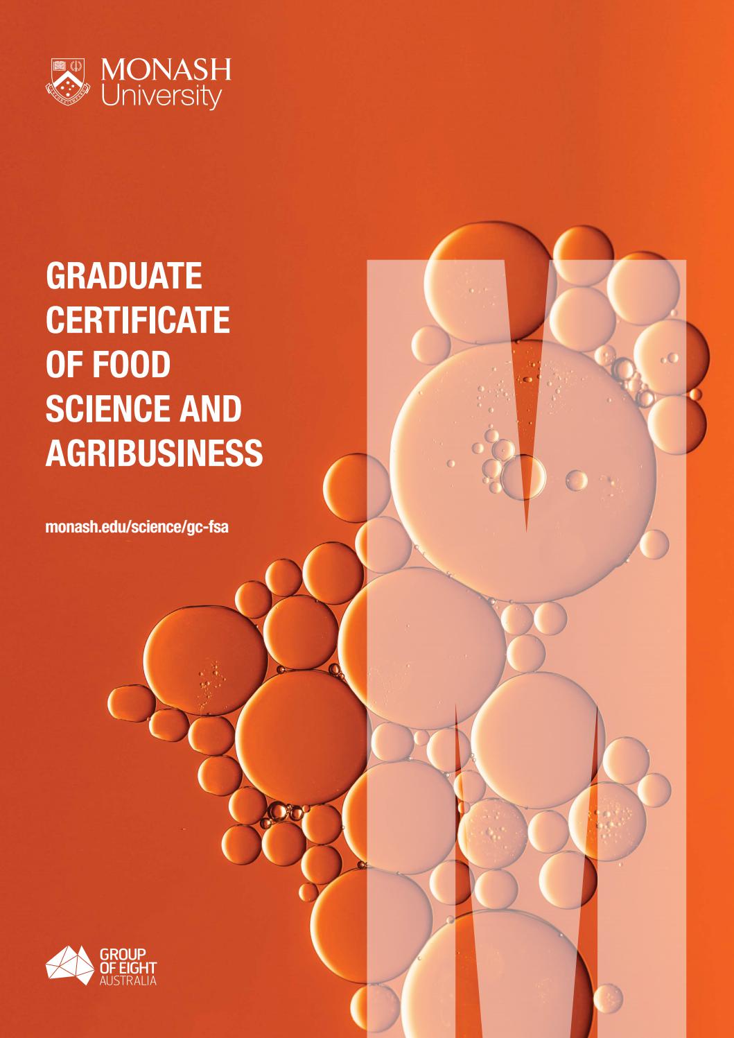 Graduate Certificate of Food Science and Agribusiness by Monash Faculty ...