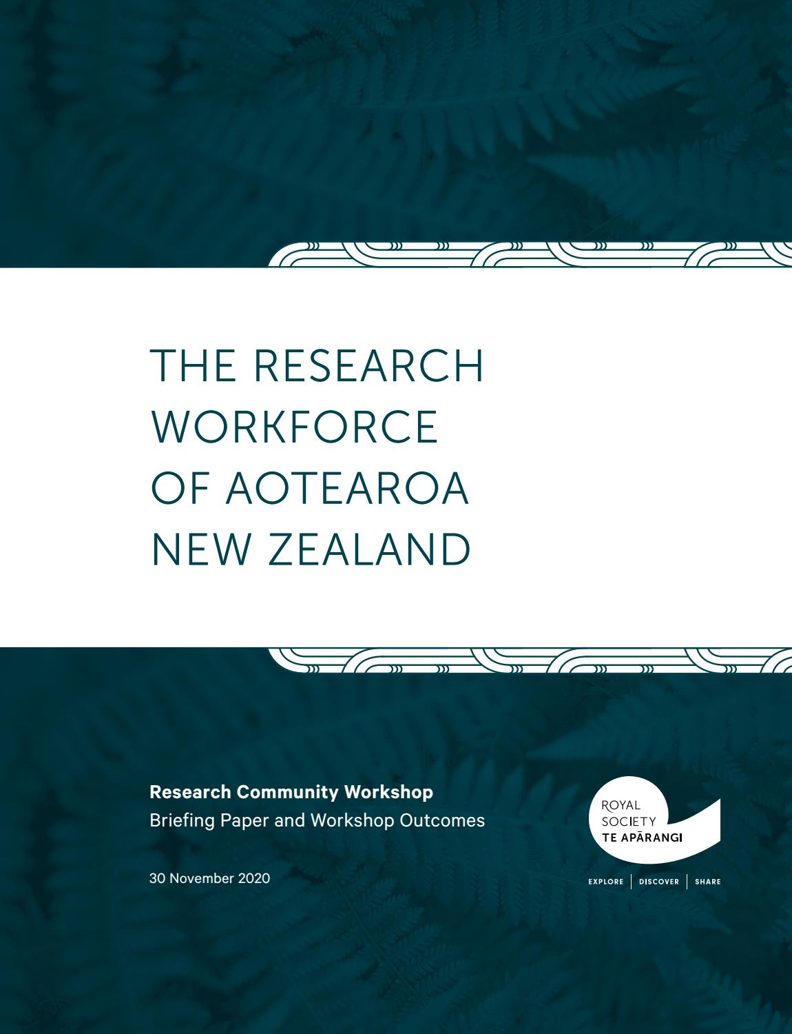 Research Workforce of Aotearoa New Zealand: briefing paper and workshop ...